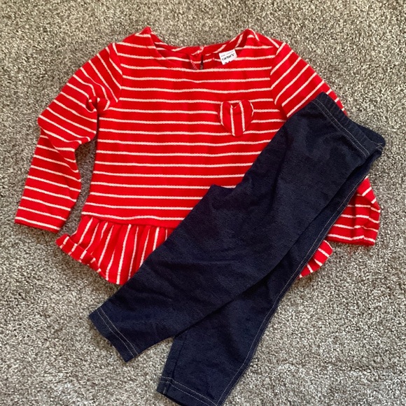 Carter's | Matching Sets | Carters 24m Outfit Red Striped Shirt With ...
